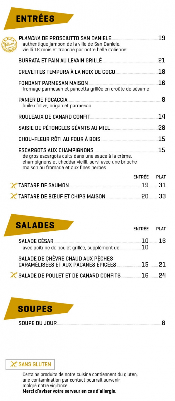 Menu restaurant Vieux-Terrebonne | Chez Fabien